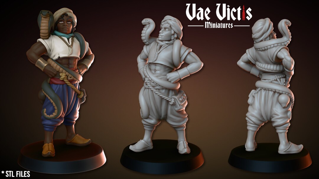 Snake Charmer Nomad 28mm or 32mm D&D Resin Printed Miniature Dungeons ...