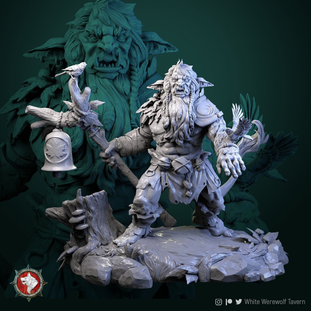 Leshy, Evil Firbolg Resin Mini 28mm 32mm and 75mm Scales Dungeons and ...
