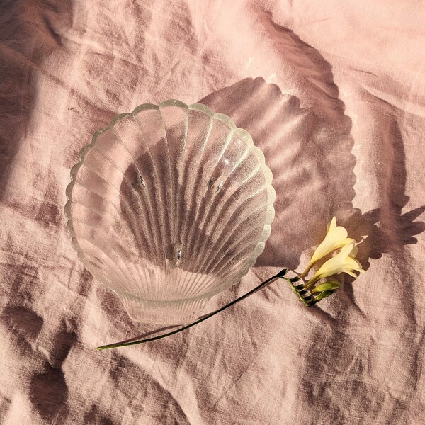 Glass Shell Dish - Etsy