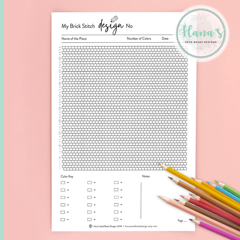 Brick Stitch Beading Graph Paper for Brick Stitch Seed Bead Patterns ...