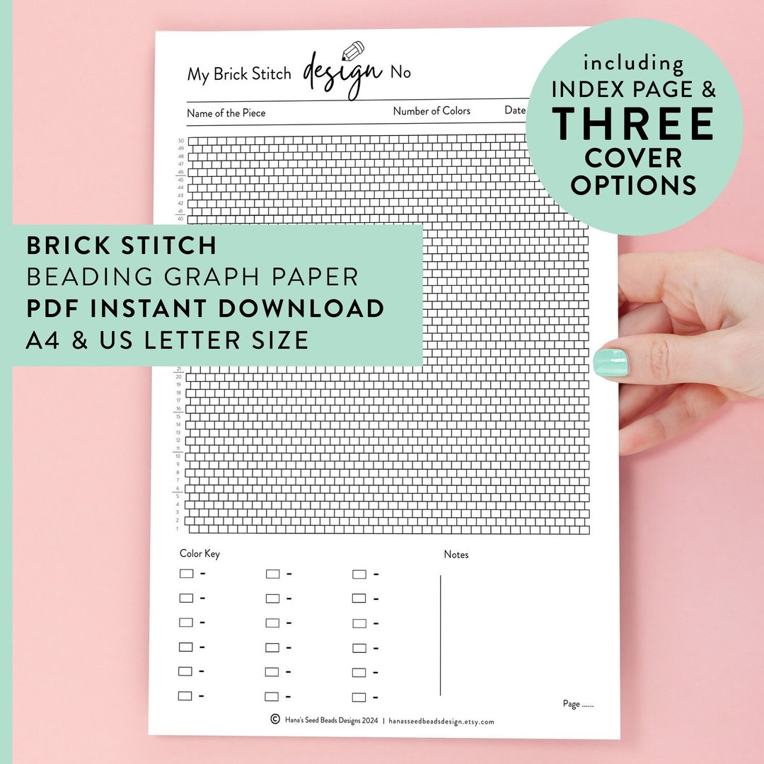 Brick Stitch Beading Graph Paper for Brick Stitch Seed Bead Patterns ...