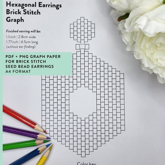 Brick Stitch Beading Graph Paper Beading Paper for Hexagonal - Etsy
