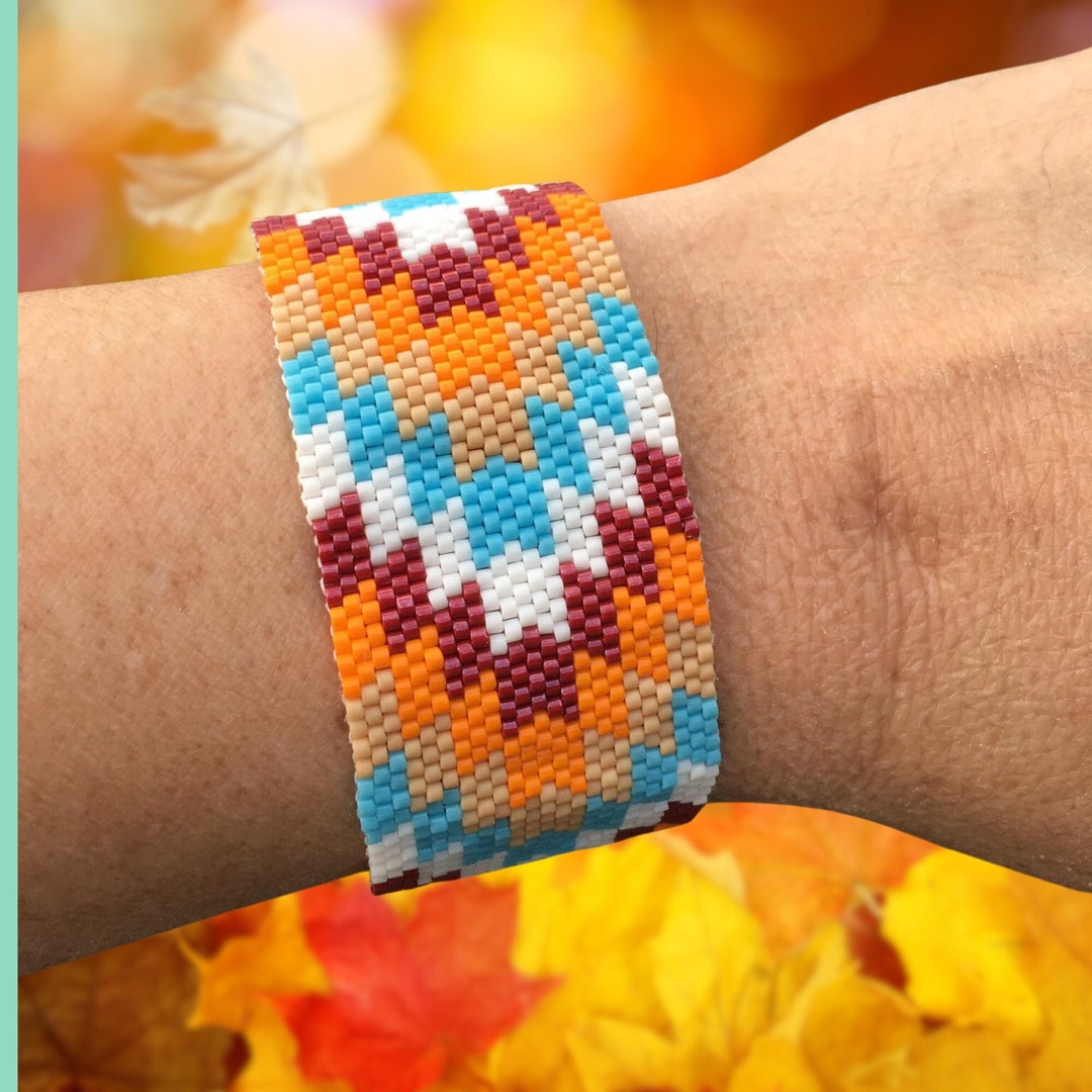 Patchwork Design Seed Bead Pattern, Odd Count Peyote Stitch 3-in-1 PDF ...