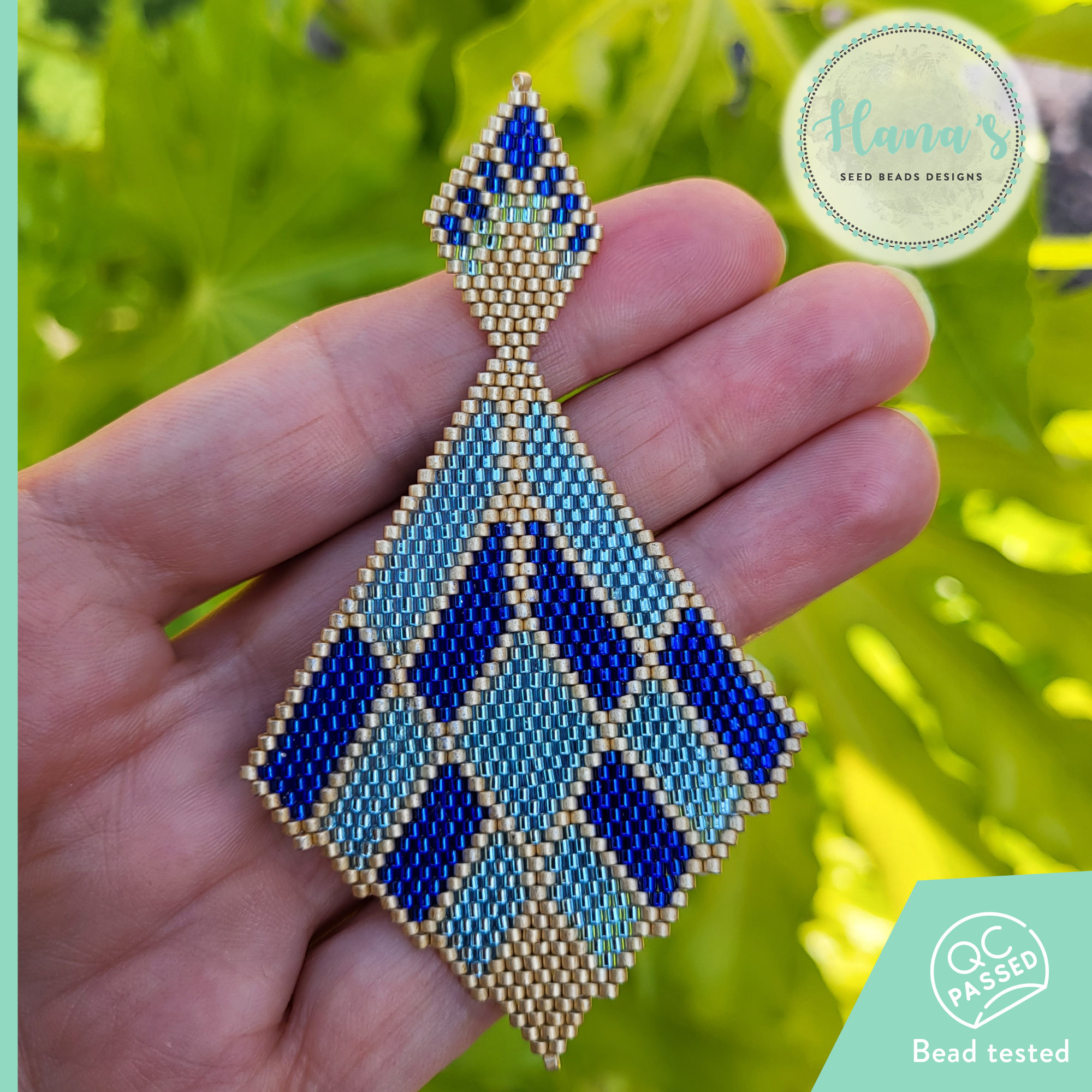Brick Stitch Art Deco Seed Bead Stitch Earrings or Pendant Pattern PDF ...