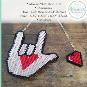Brick Stitch Bead Pattern, ASL, Sign I Love You Brick Stitch Pattern ...
