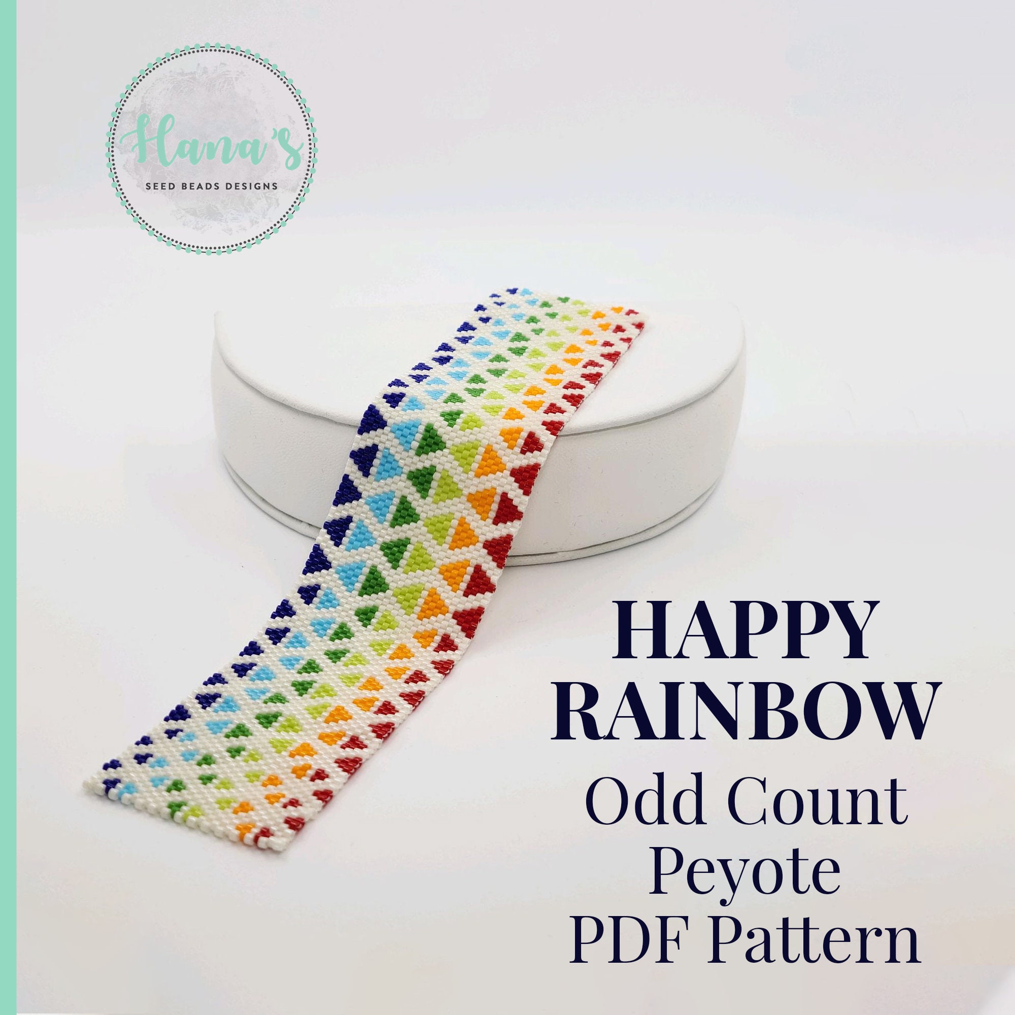 Rainbow Seed Bead Peyote Stitch Pattern Digital Download - Ideal for ...