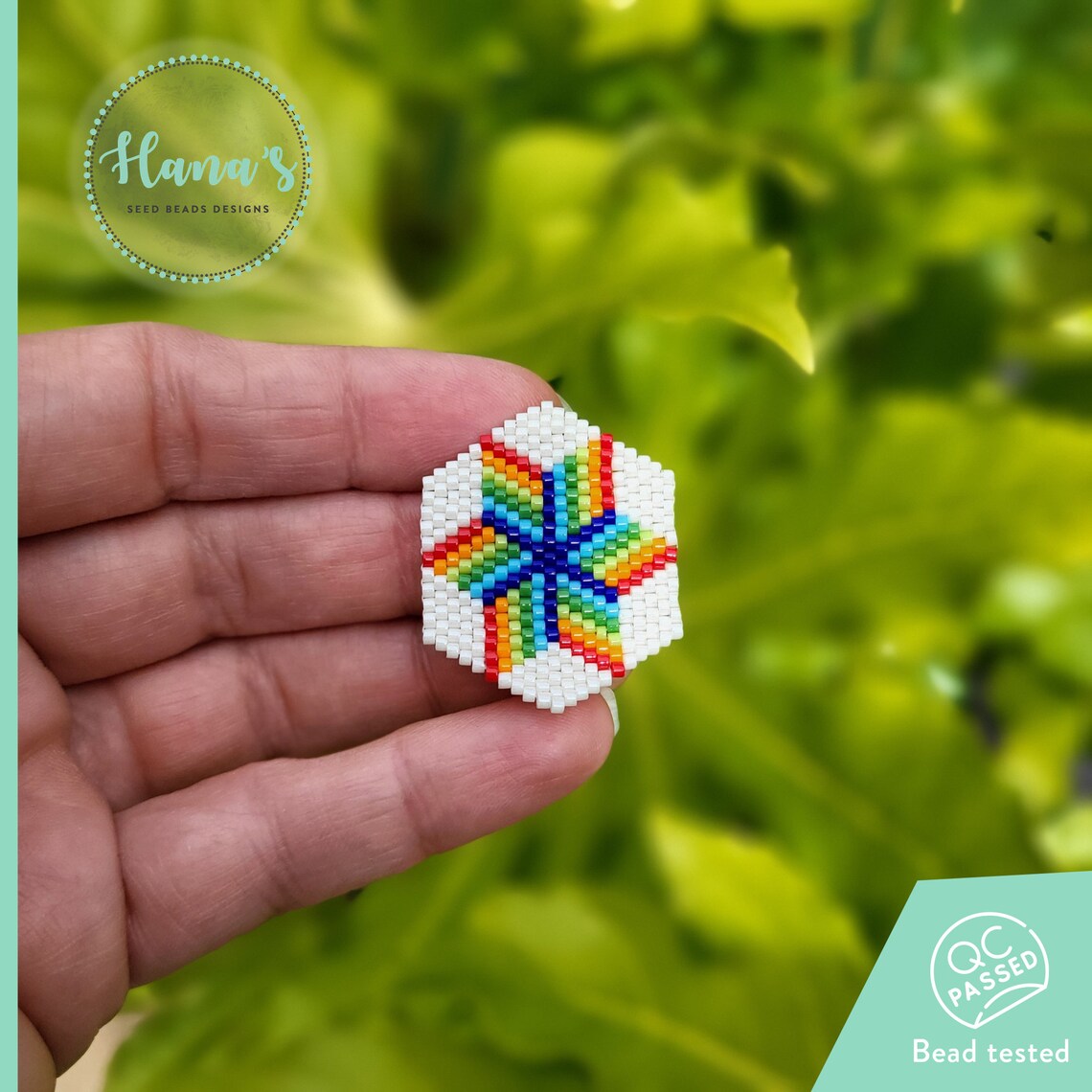 Pinwheel Rainbow Brick Stitch Seed Bead Pattern PDF Digital Download ...