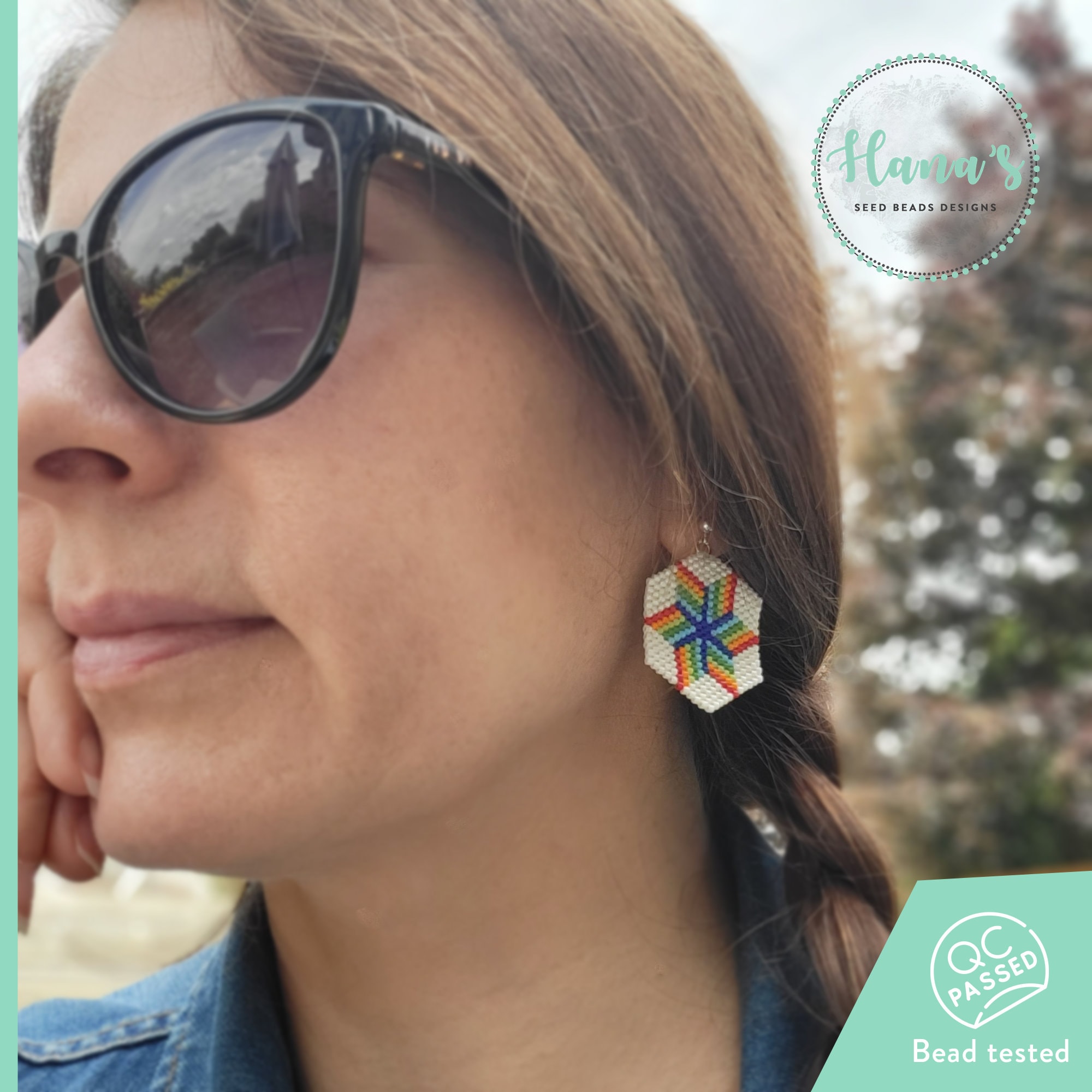 Pinwheel Rainbow Brick Stitch Seed Bead Pattern PDF Digital Download ...