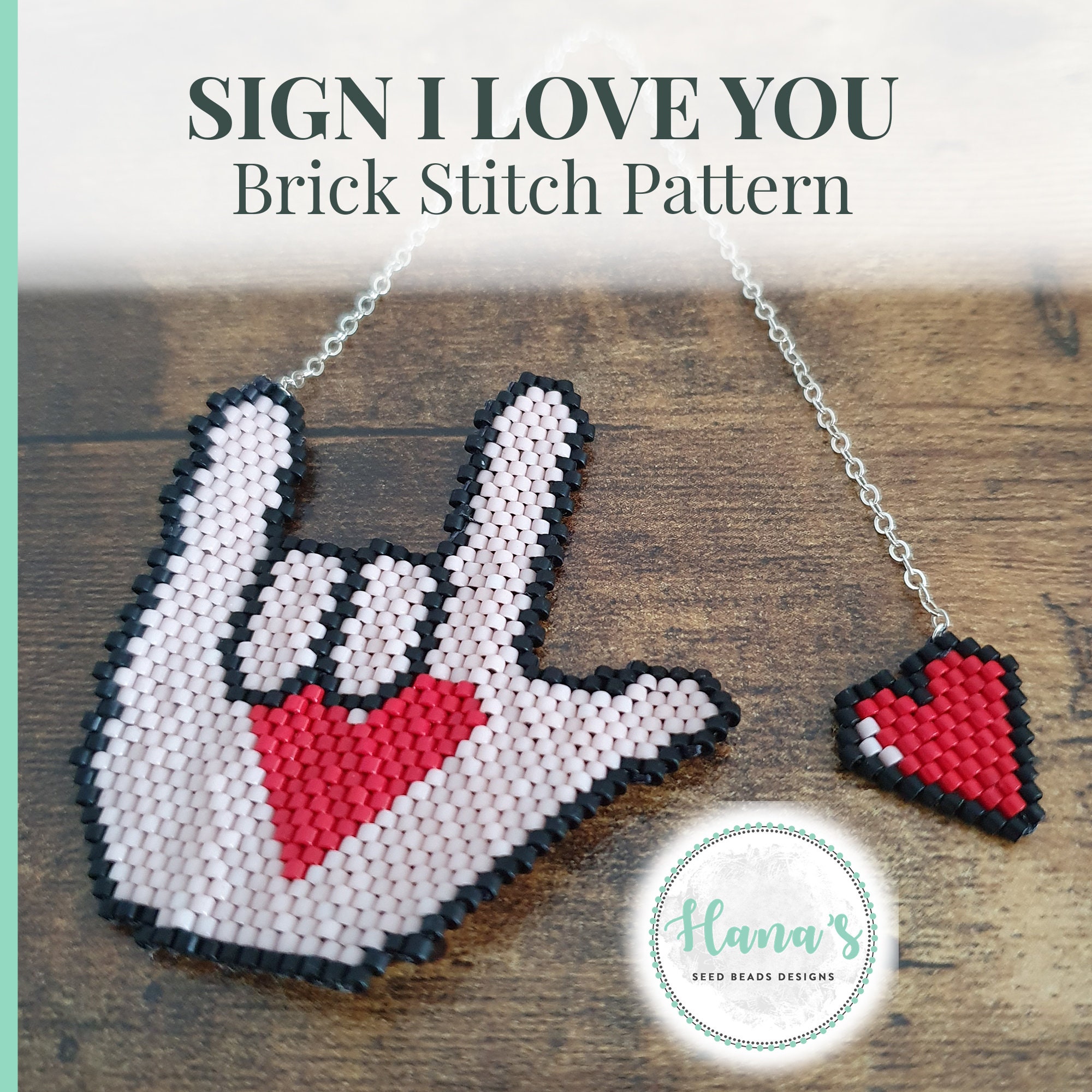 Brick Stitch Bead Pattern, ASL, Sign I Love You Brick Stitch Pattern ...