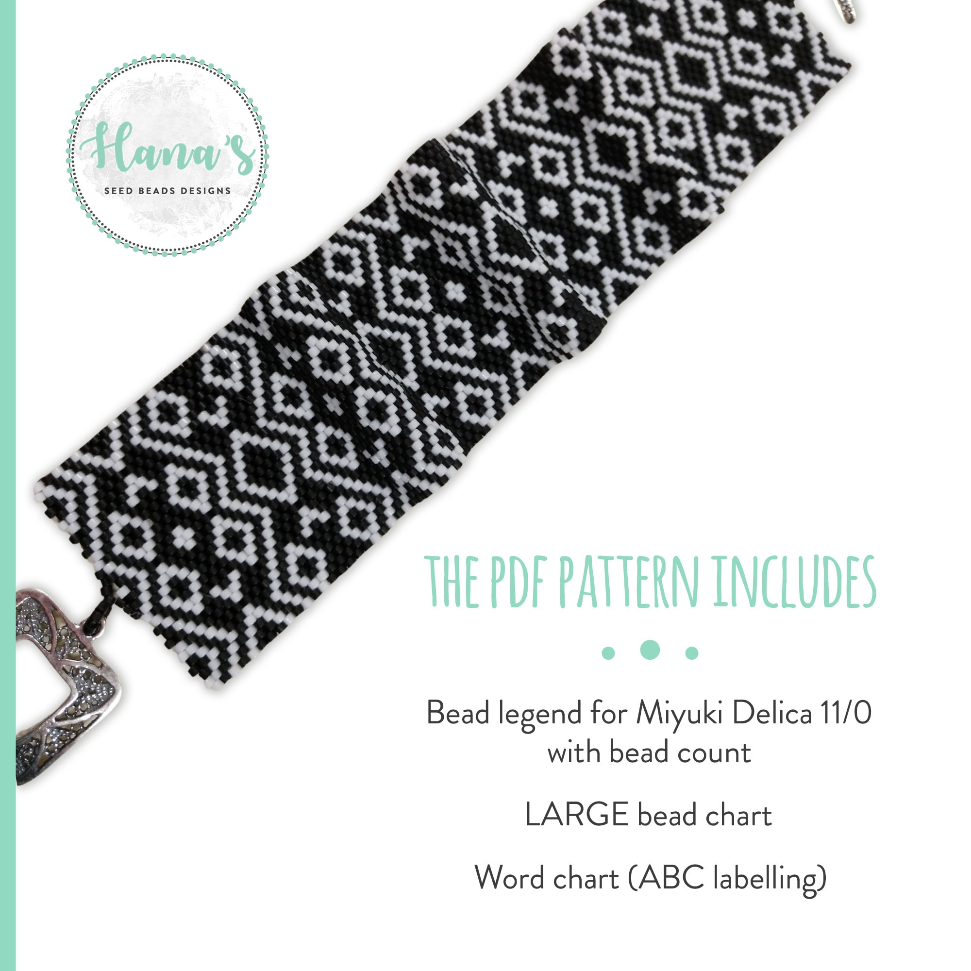 Peyote Stitch Beading Pattern PDF Instant Download Wide - Etsy