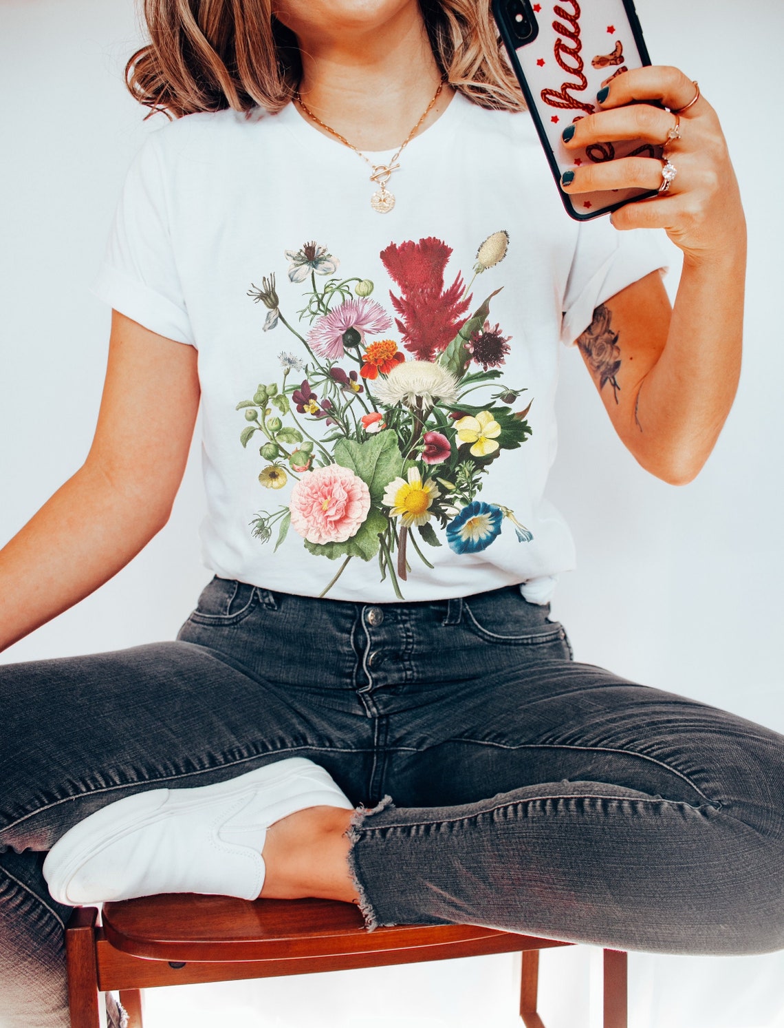 Botanical Shirt Wildflowers Shirt Floral Graphic Plant | Etsy