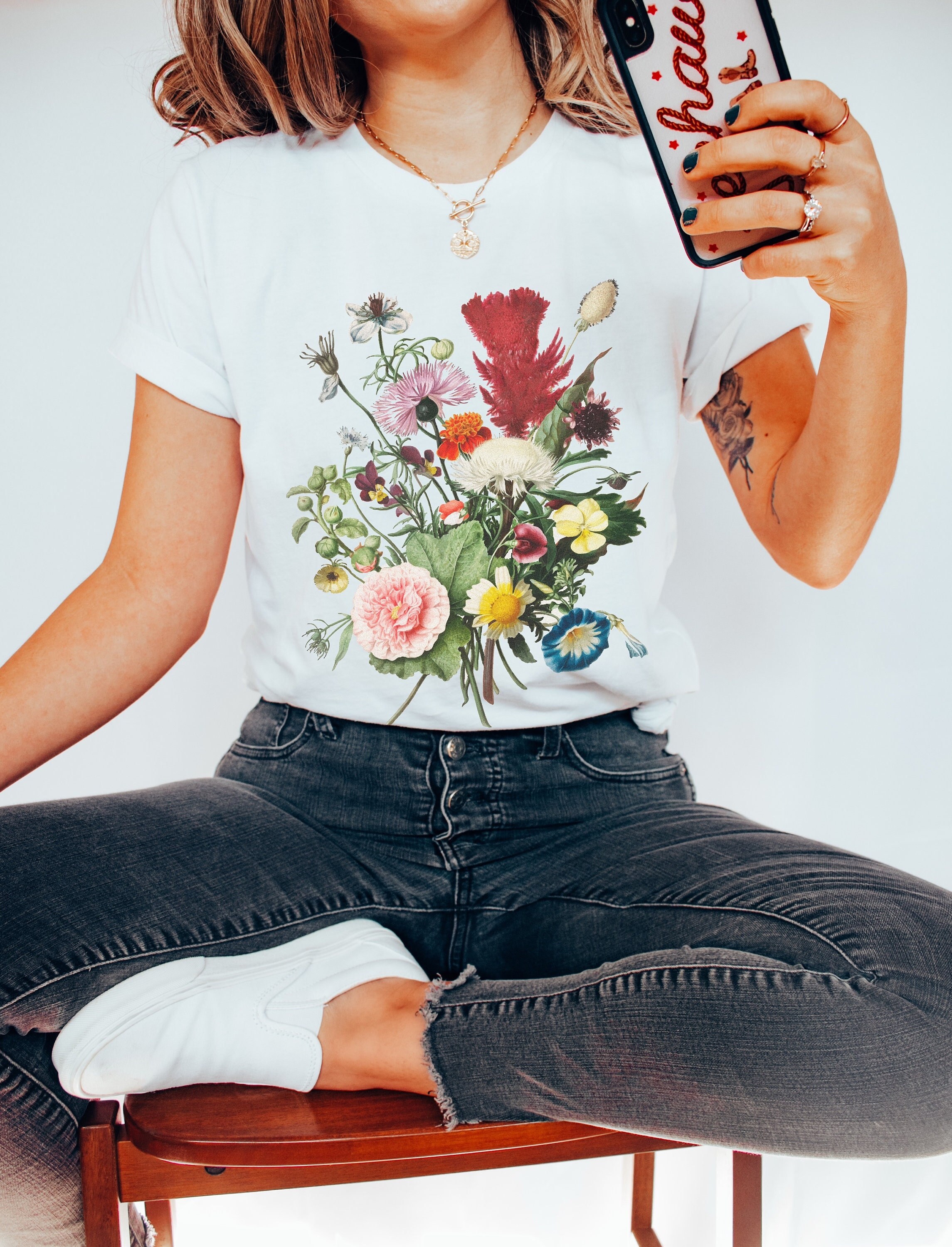 Botanical Shirt - Wildflowers Shirt - Floral Graphic - Plant Shirt ...
