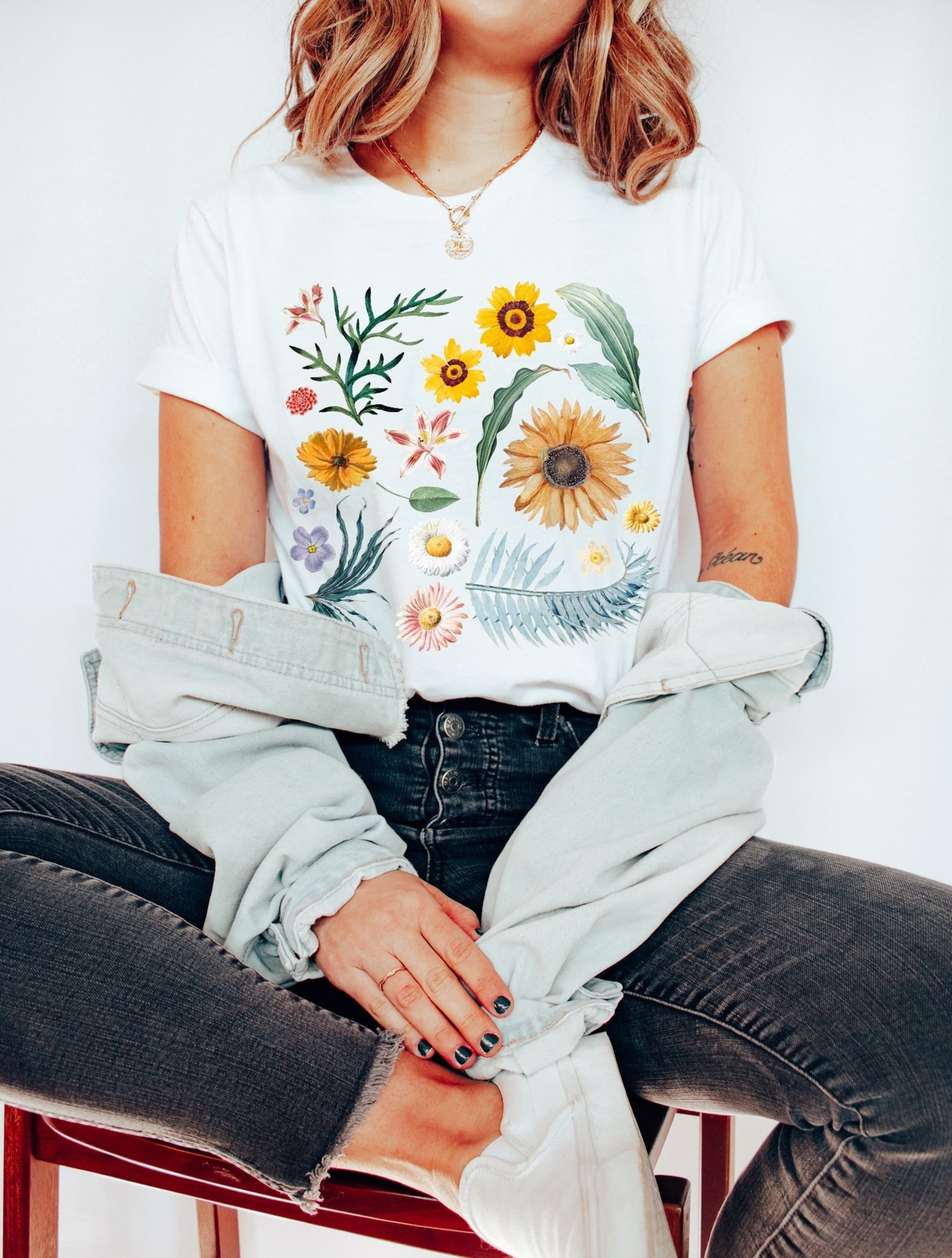 Floral Tee-flower Shirt Wildflowers Graphic Plant Shirt | Etsy