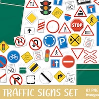 Pack of 78 Common Road Signs, Clipart, Roads Vector, Street Signs ...