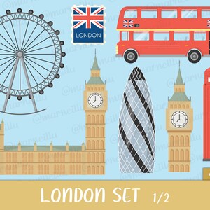London Clipart Set - Travelling, Bridge, Tower, Image, Printable, Eye ...