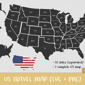US Travel Map SVG Clipart Set USA, States, Countries, America, State ...