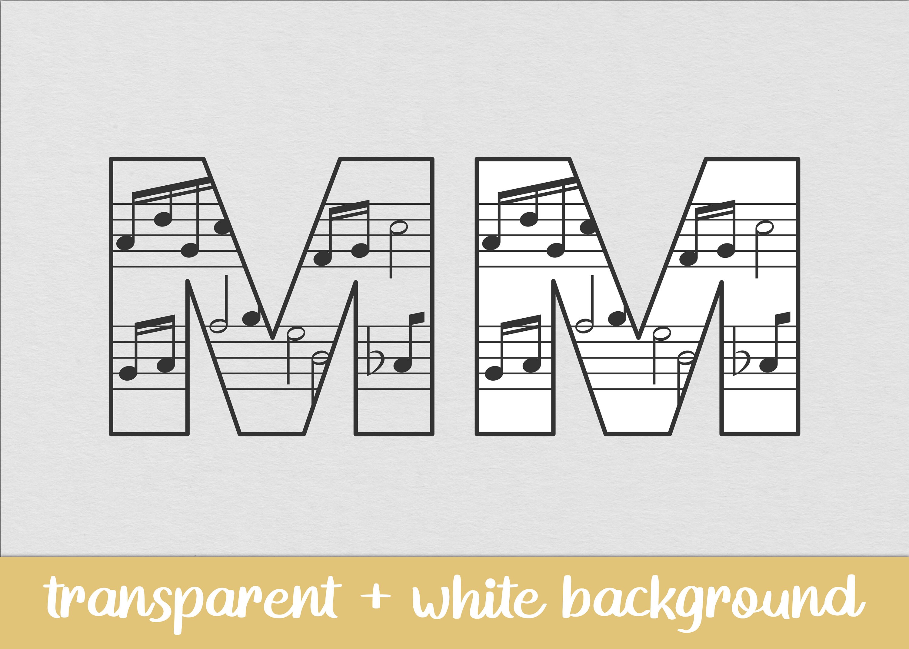 Musical Letters Clipart Set - Music, Piano, Note, Treble, Clef, Letter ...