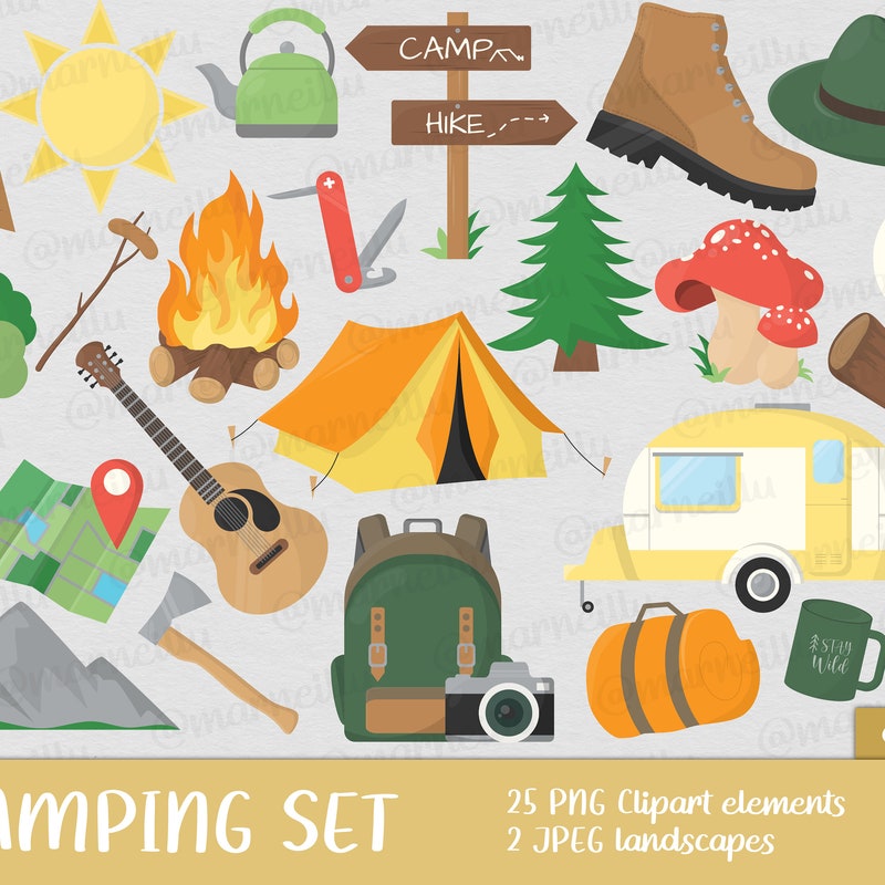 Camping Clip Art - Etsy