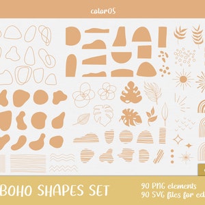 Boho Shapes SVG Clipart Set - Boho, Colours, Elements, Image, Printable ...