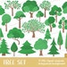 Tree Clipart Set - Green, Park, Forest, Image, Printable, Woods, Leaves ...