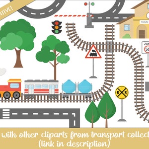 Railroad/railway Clipart Set - Train, Track, Station, Transport, Toy ...