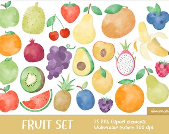 Cute Fruit Clipart Set Mango Image Printable Avocado | Etsy