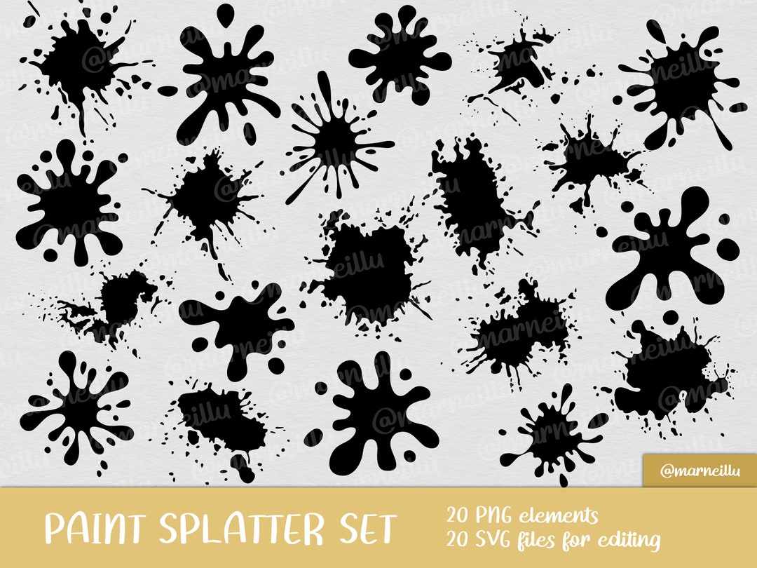 Splatters SVG Clipart Set - Image, Printable, Splatter, Splash, Edit ...