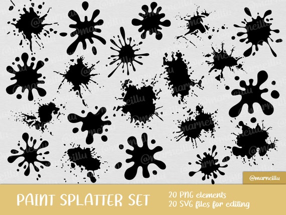 Splatters SVG Clipart Set Image Printable Splatter - Etsy