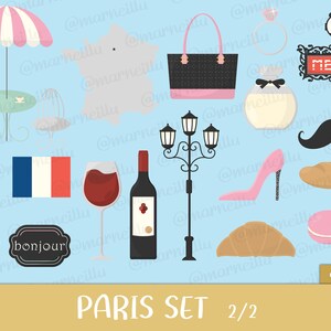 Paris Clipart Set - Travelling, Eiffel, Tower, Image, Printable ...