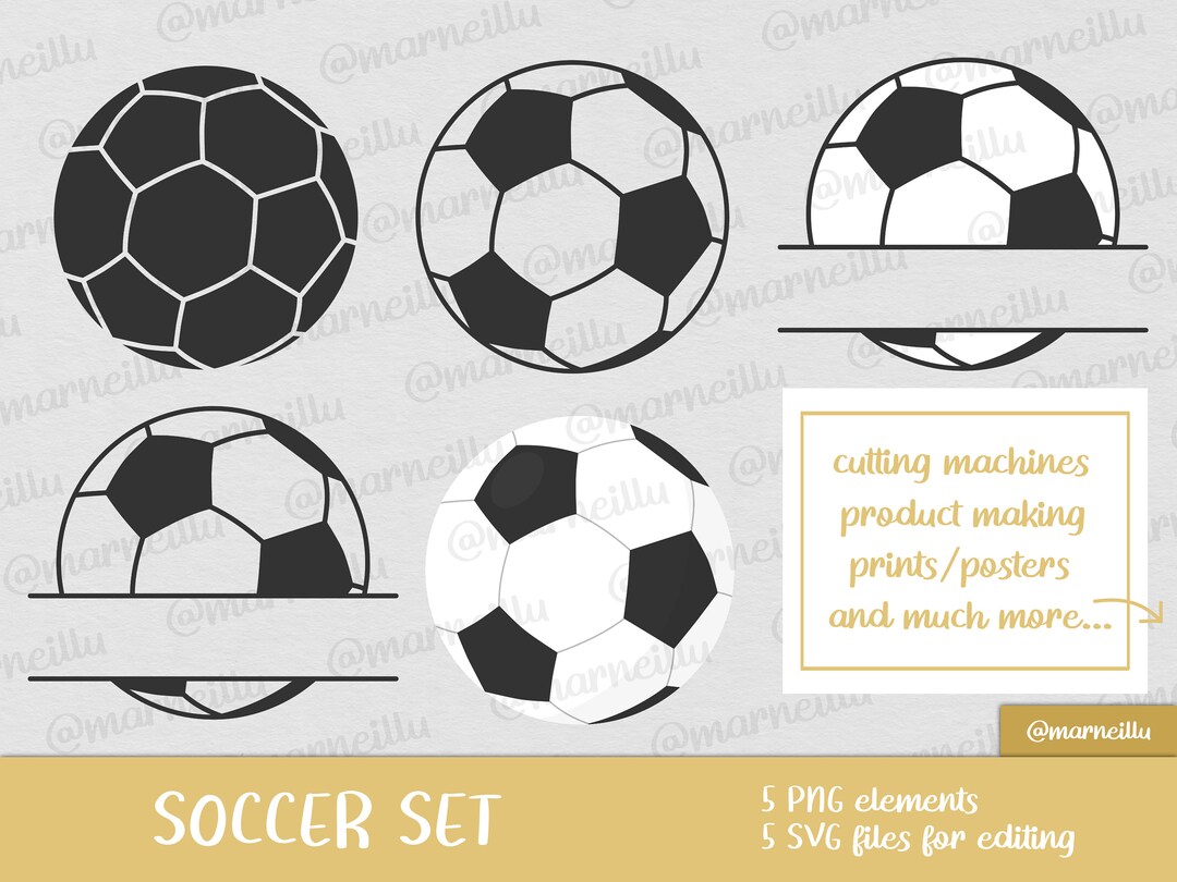 Soccer SVG Clipart Set - Football, Image, Printable, Sport, Ball, Balls ...
