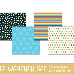 Cute Cartoon Weather Clipart Set Sun Storm Image - Etsy