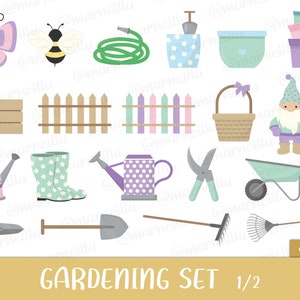 Gardening Clipart Set - Garden, Tree, Hobby, Image, Printable, Dwarf ...