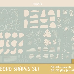 Boho Shapes SVG Clipart Set - Boho, Colours, Elements, Image, Printable ...