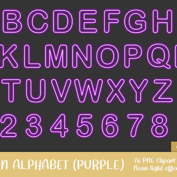 Neon Sign Letter Template - Etsy