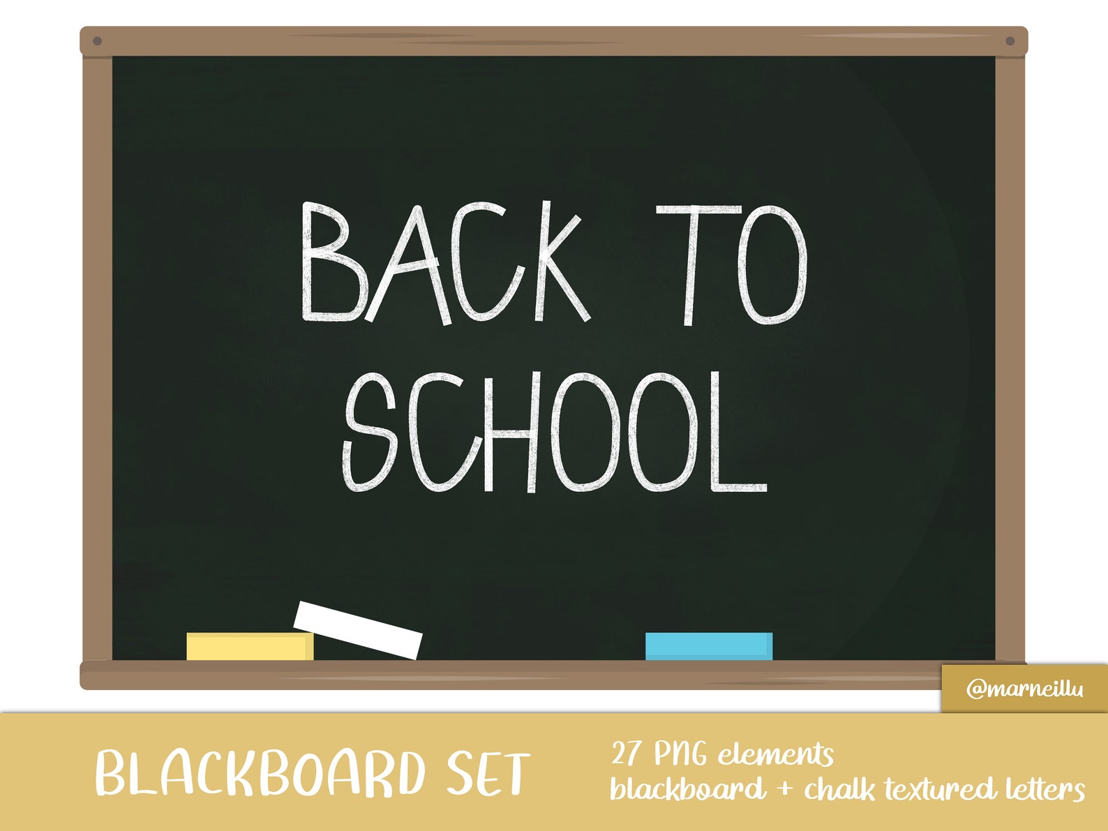 Blackboard Clipart Set - Chalk, Alphabet, Image, Printable, School ...