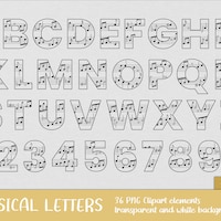 Red and Gold Music Alphabet PNG: Ornate Clipart Letters (digital ...