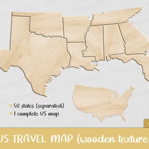 US Travel Map SVG Clipart Set - USA, States, Countries, America, State ...