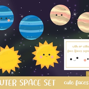 Outer Space Clipart Set - Stars, Space, Planets, Solar System, Image ...