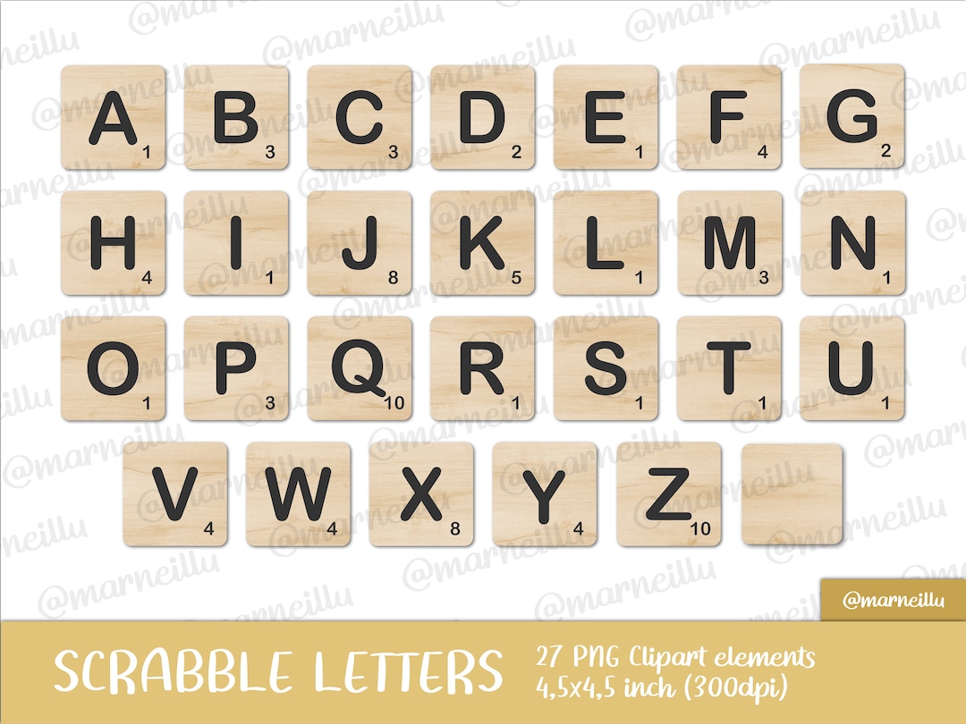 Scrabble Letters Clipart Set - Tail, Tails, Wood, Image, Printable ...