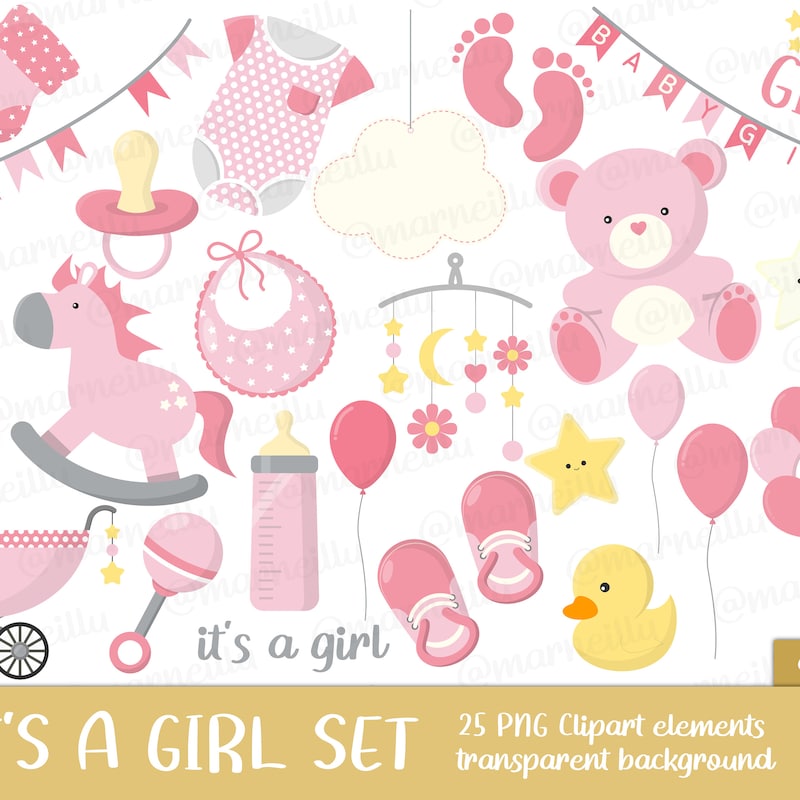 Baby Girl Clip Art - Etsy