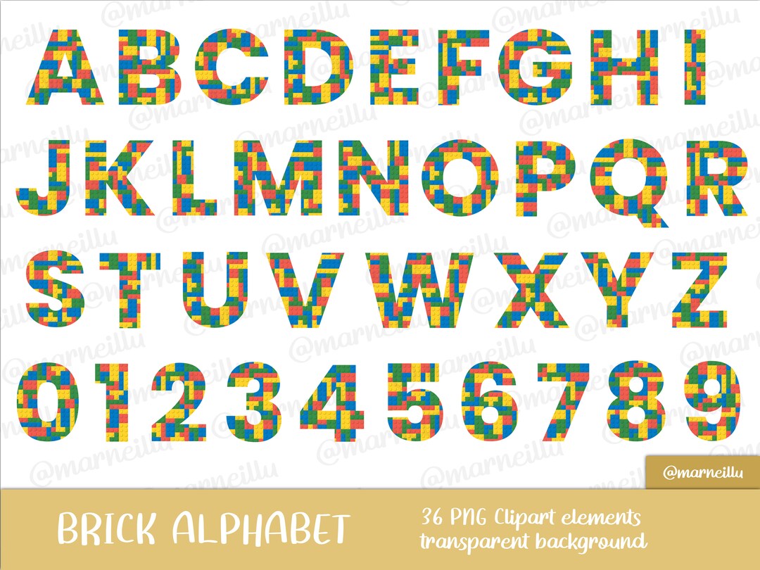 Building Brick LEG Alphabet Clipart Set - Tail, Tails, Characters ...