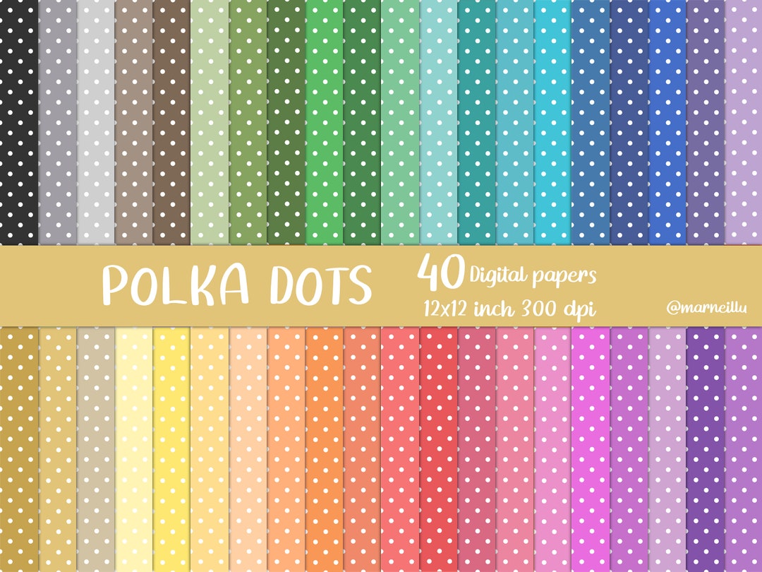 Polka Dots Digital Papers (instant Download) - Etsy