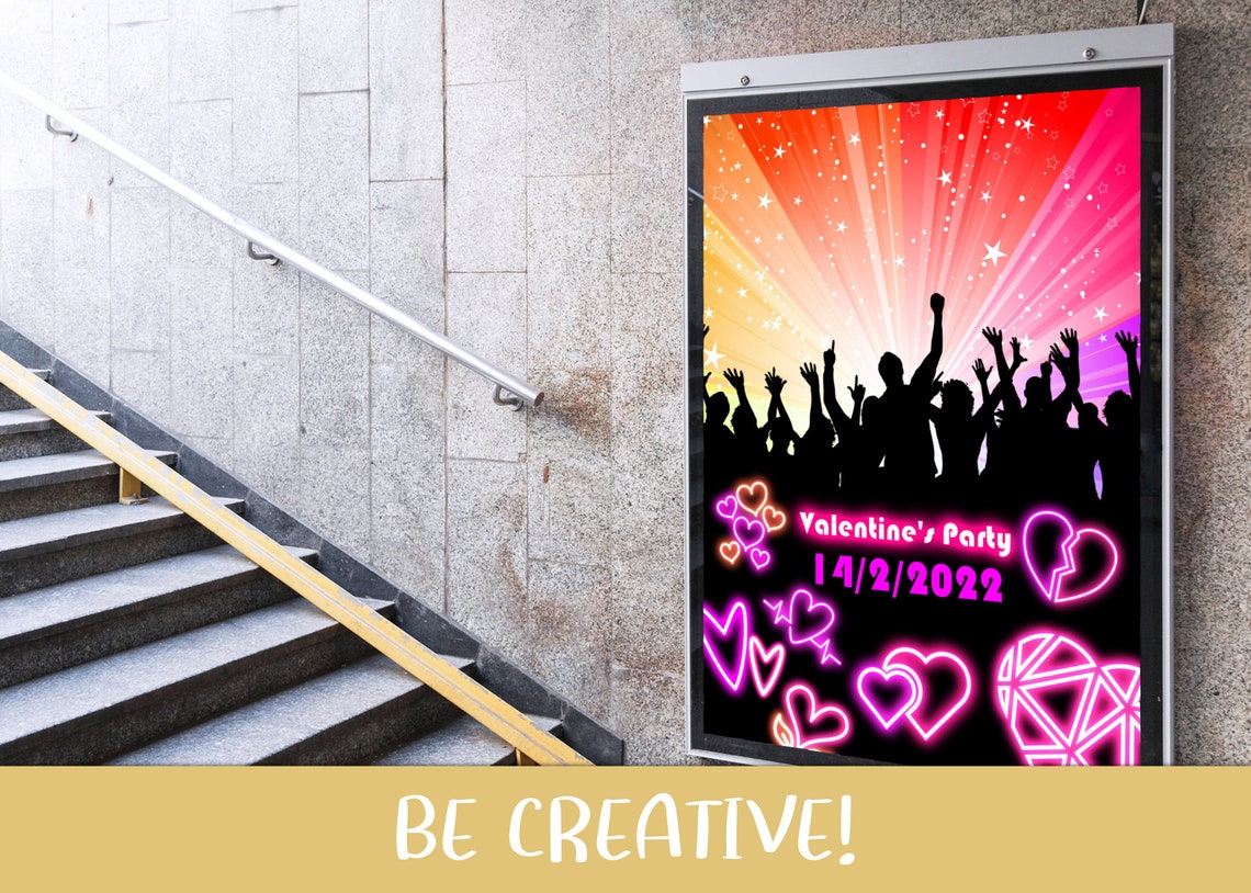 Heart Neon Clipart Set Glow Glowing Party Image - Etsy