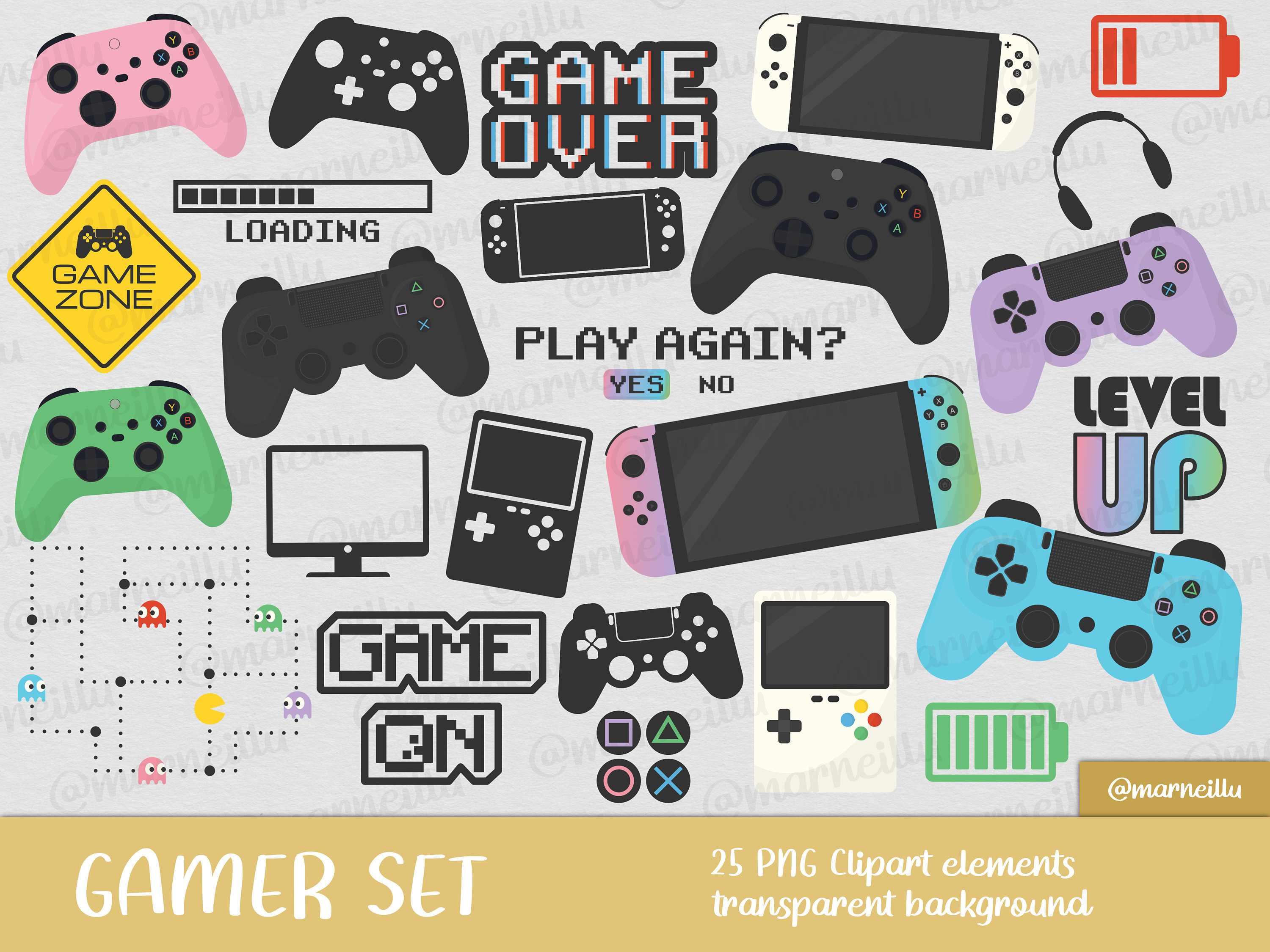Video Game Controller Collage