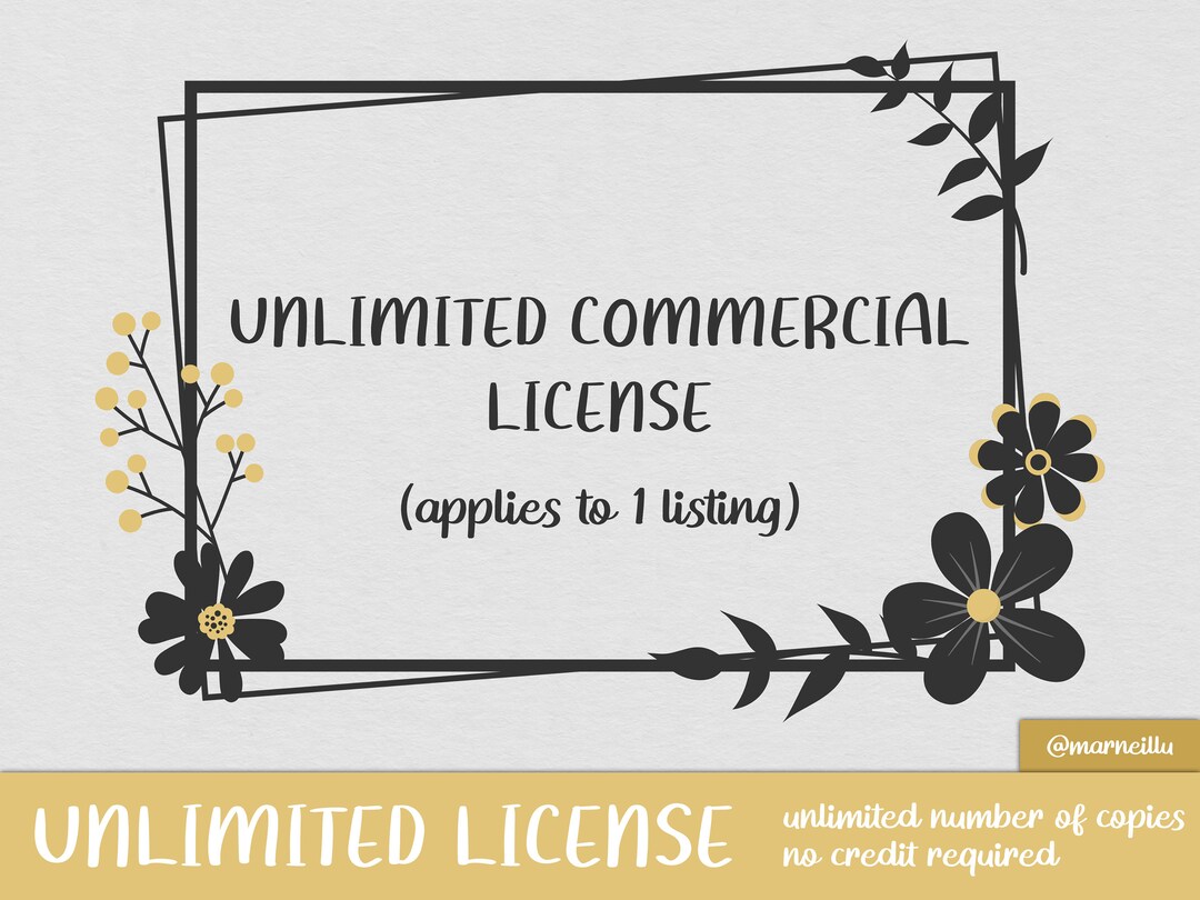 Unlimited Commercial License - Etsy