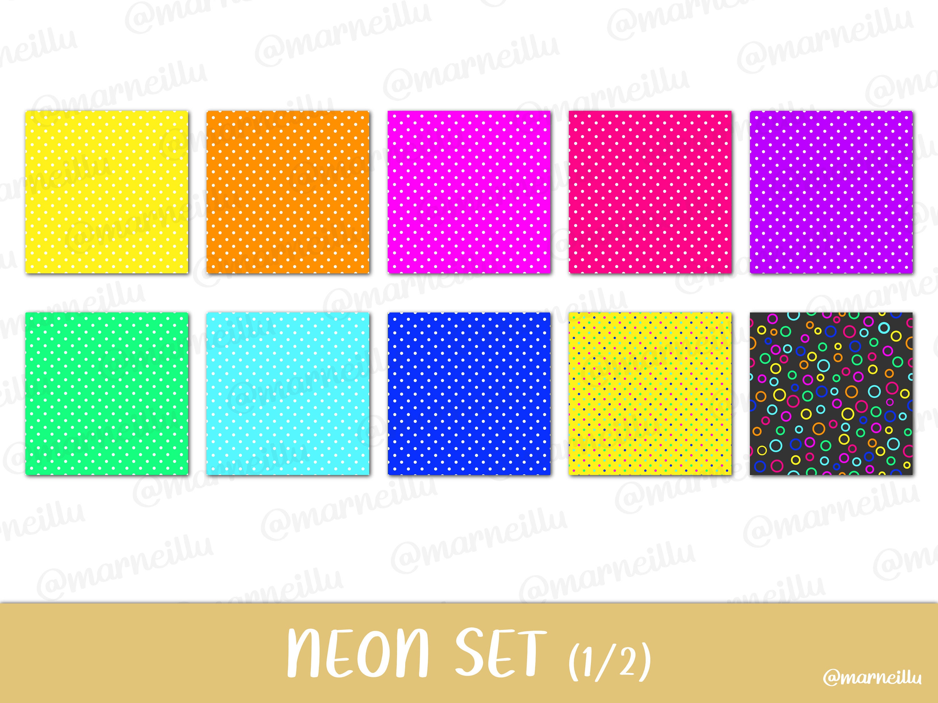 Neon Digital Papers instant Download | Etsy