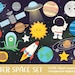 Outer Space Clipart Set - Stars, Space, Planets, Solar System, Image ...