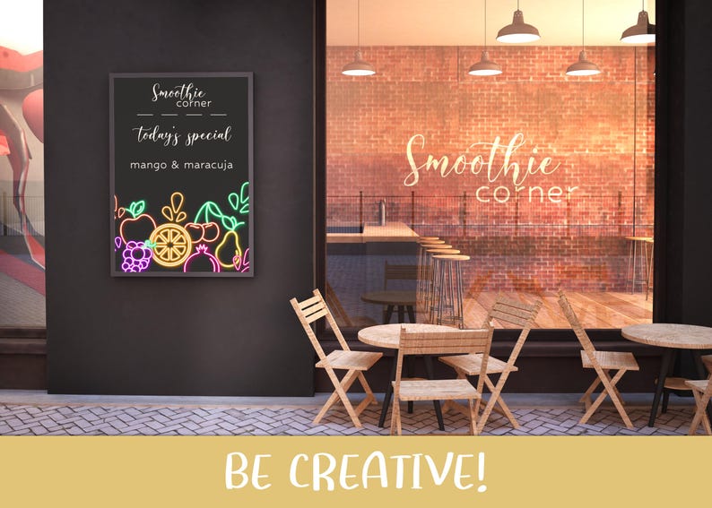 Neon Fruit Clipart Set - Glow, Image, Printable, Avocado, Banana, Apple ...