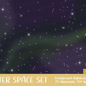 Outer Space Clipart Set - Stars, Space, Planets, Solar System, Image ...