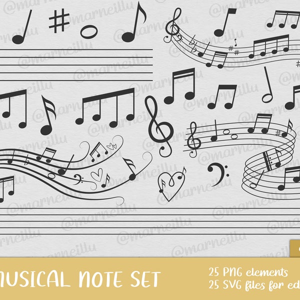Musical Notes Svg - Etsy